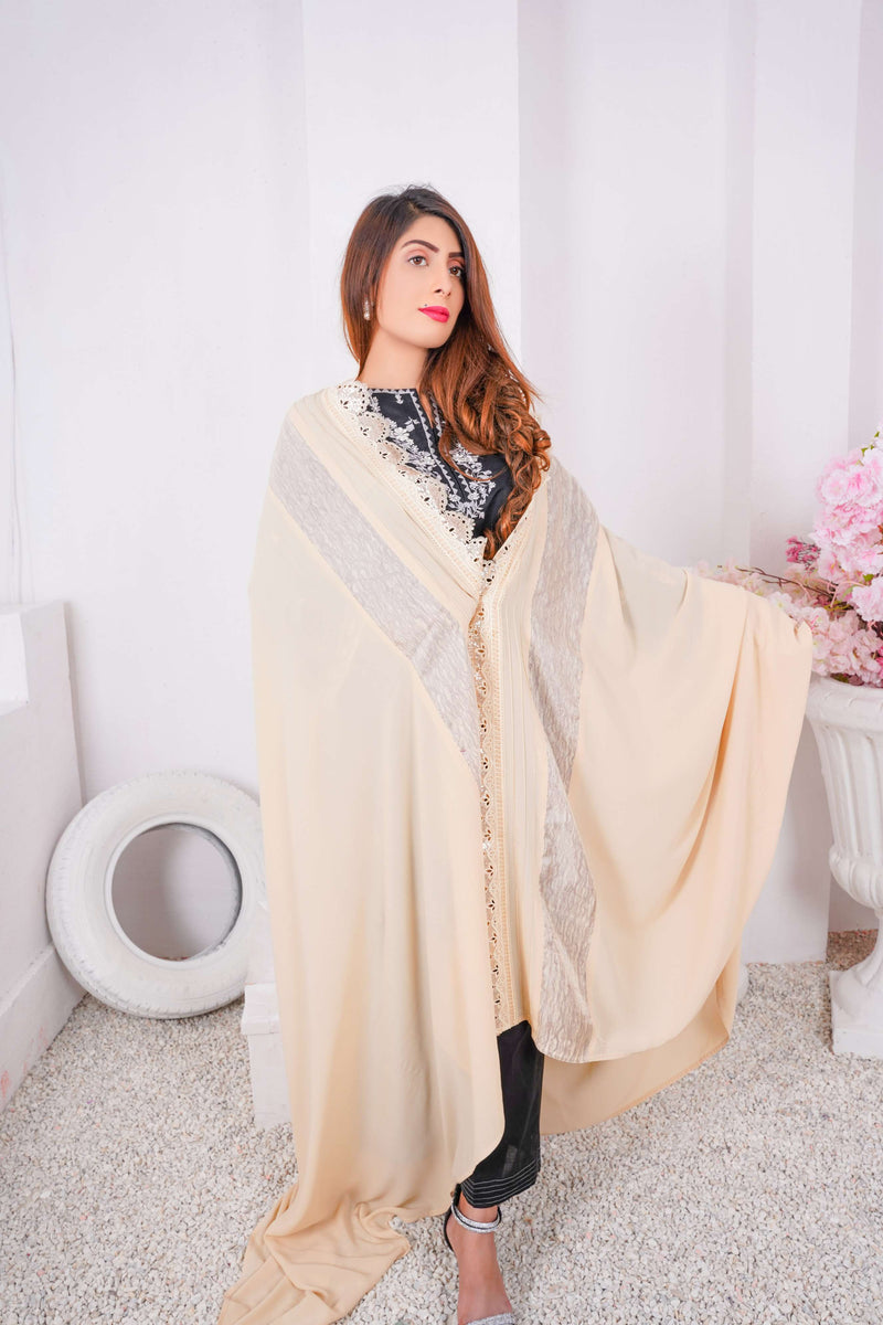 Classic & Stylish Wavy Work Chiffon Chaddar